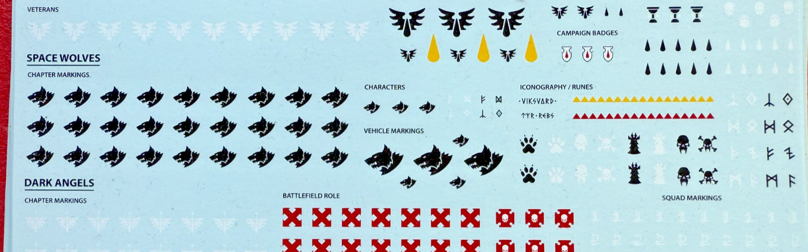 SPACE MARINE TRANSFER SHEET DECALS - OOP NEW WARHAMMER 40.000 40k ...