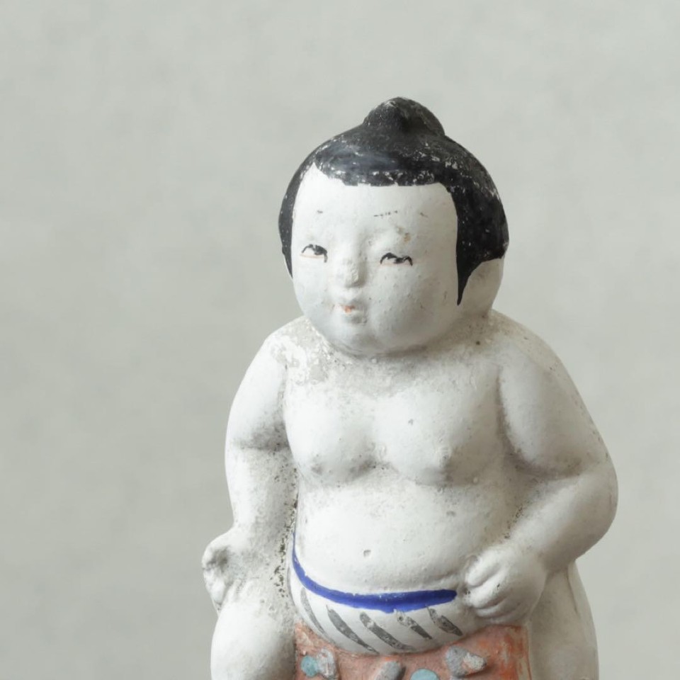 Vintage Sumo Wrestler Doll Japanese Figurine Clay Pottery Statue 4.7 ...