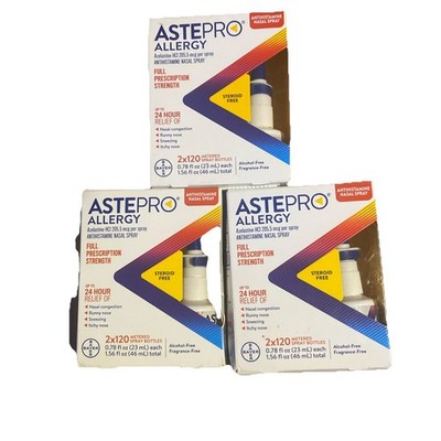 (3)ASTEPRO Allergy Antihistamine Nasal Spray -720 sprays Metered Sprays ...