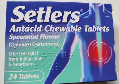 Setlers Antacid Chewable Spearmint Indigestion Heartburn 24 Tablets Ant ...