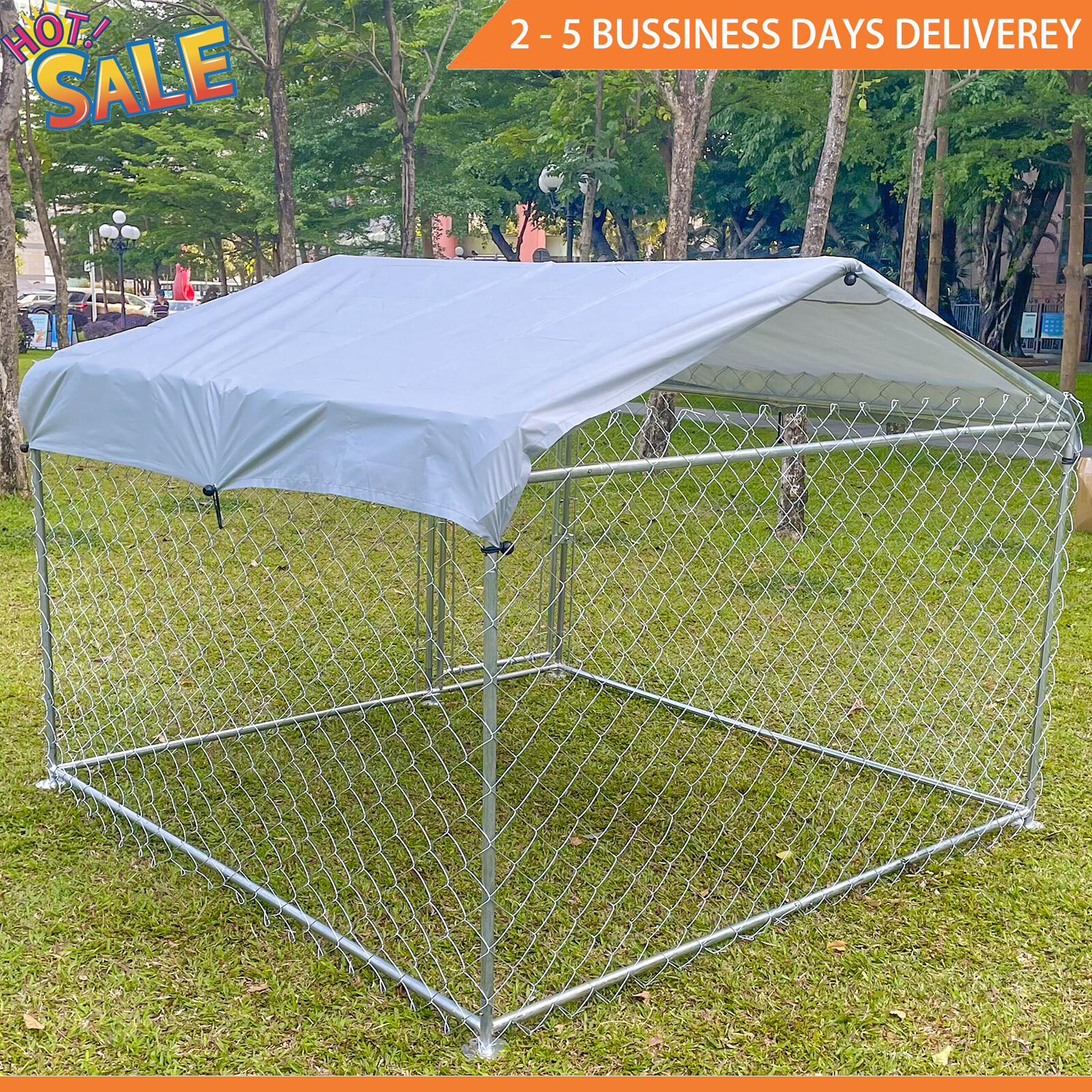 10X10 FT WITH LATCH PET DOG PEN DOG KENNEL SHADE CAGE | eBay