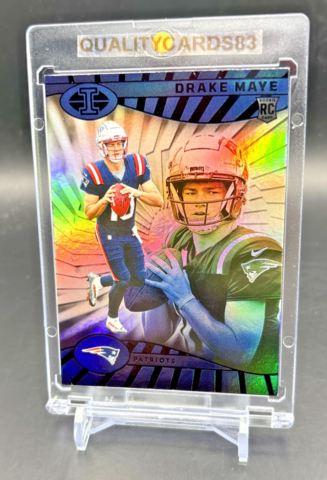DRAKE MAYE ROOKIE RAINBOW HOLO FOIL ILLUSIONS RC WITH CASE NFL PATRIOTS ...