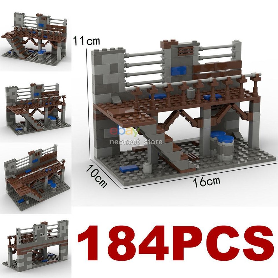 MOC Military WWII Army Base Fortress Baseplate Building Block Bricks ...