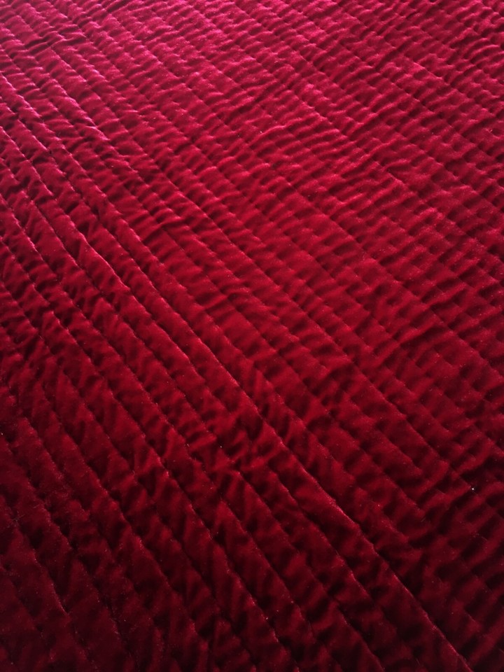 Deep red velvet comforter blankets and bedspread (king quilt 90X104 ...