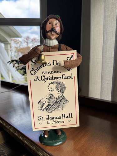 RARE 1995 Byers Choice Christmas Caroler Charles Dickens Sandwich Board ...