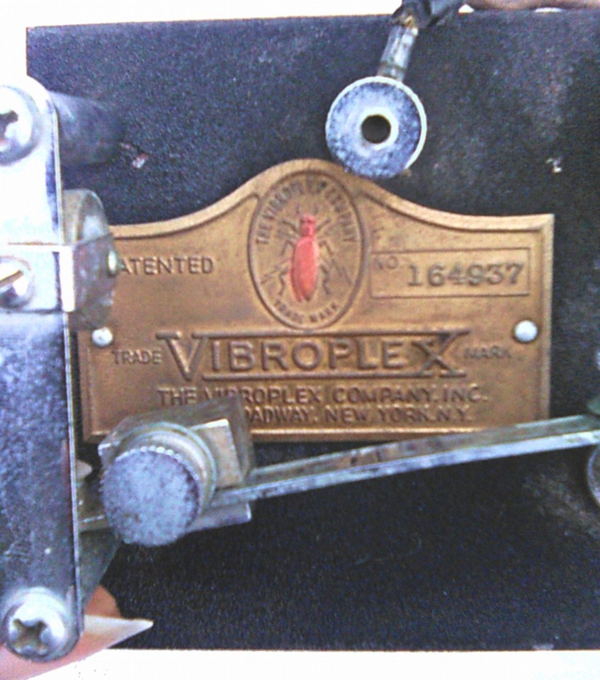 VINTAGE VIBROPLEX HAM RADIO BUG TELEGRAPH KEY PATENT 164937 NEW YORK ...