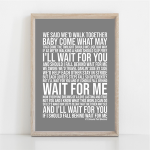 Bruce Springsteen IF I SHOULD FALL BEHIND Song Lyrics Poster Print Wall ...