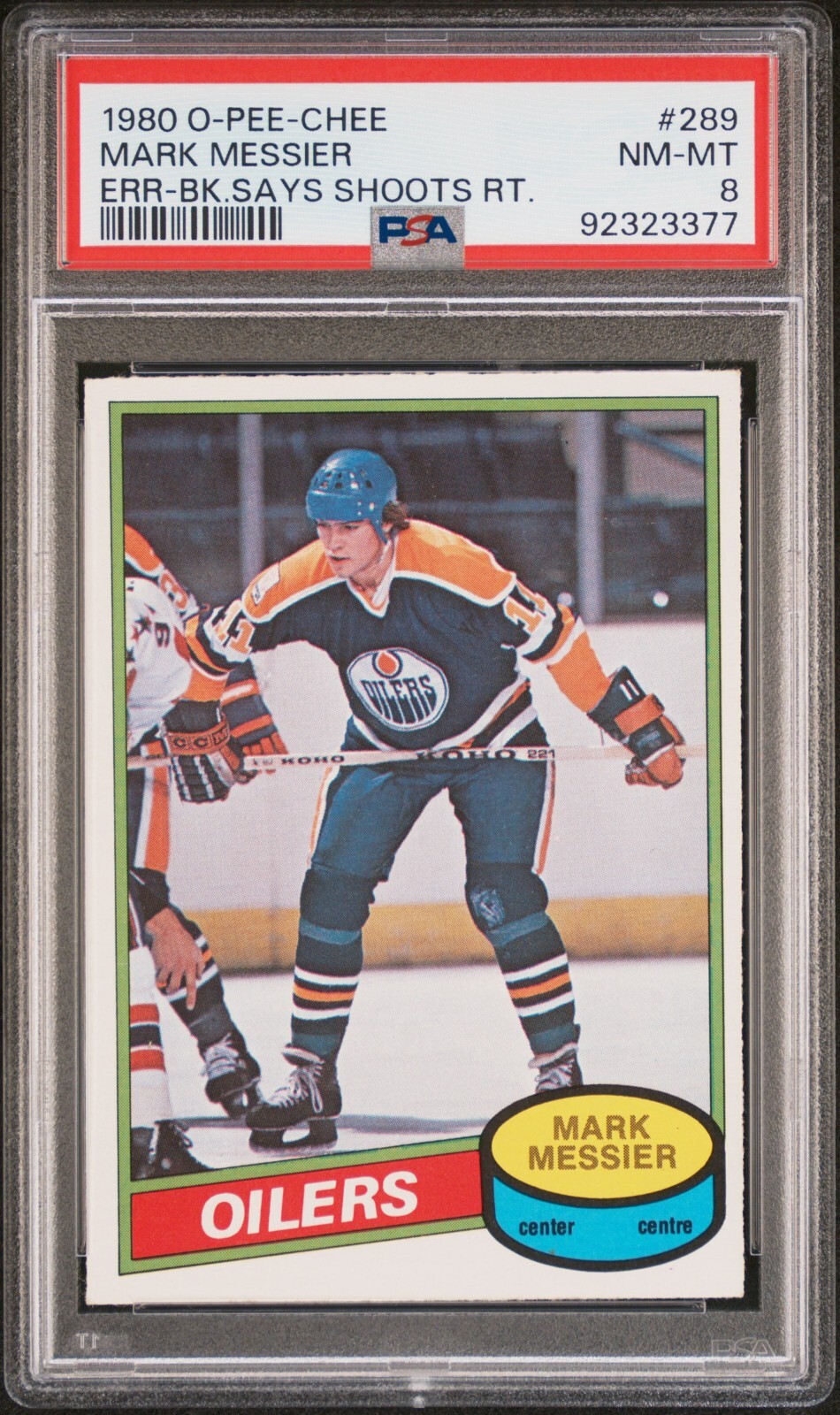 1980-81 O-PEE-CHEE OPC HOCKEY MARK MESSIER ROOKIE RC #289 PSA 8 (NM-MT ...