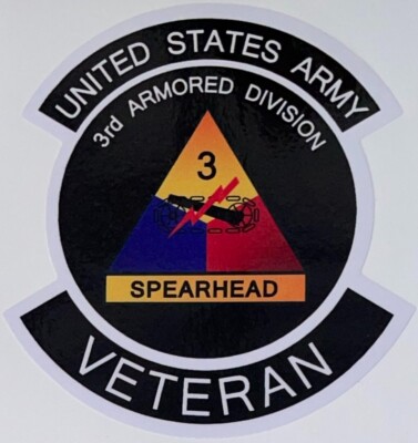 US Army 3rd Armored Division "Spearhead" Veteran Sticker Waterproof D61 ...