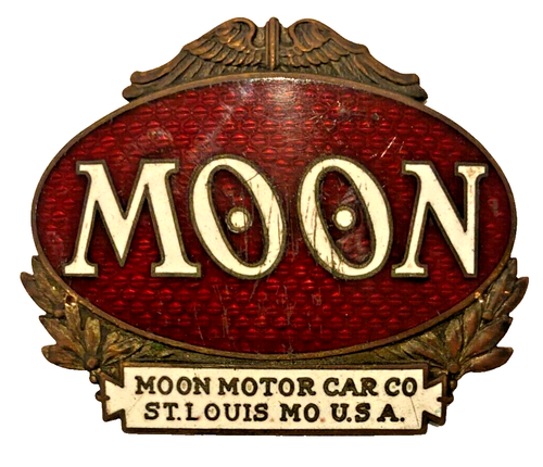 MOON MOTOR CAR ENAMELED EMBLEM RADIATOR BADGE 1920's | eBay