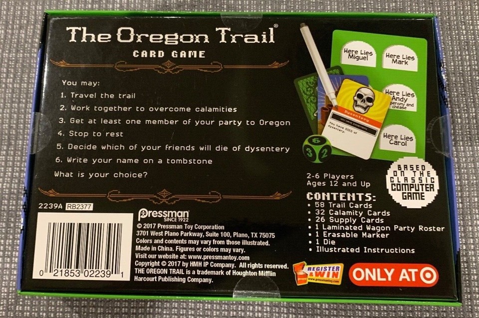 THE OREGON TRAIL Card Game - Pressman - Complete - New | eBay