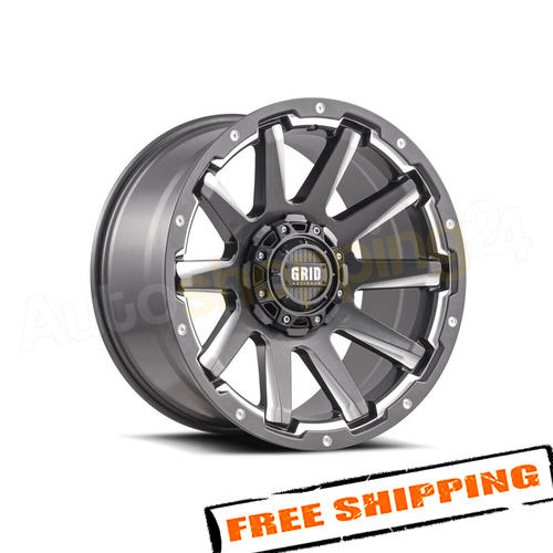 Grid Wheels 20x10 -12 5x150 110.30 GD05 Gloss Graphite with Milled ...