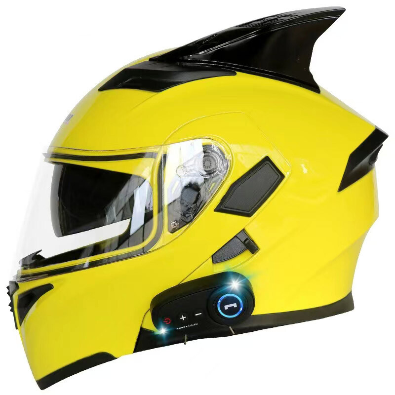 Motorcycle Double Lens Facelift Helmet Bluetooth Helmet Full Helmet ...