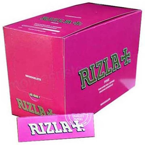 Rizla Pink Rolling Papers 1x FULL BOX 100 Packs x 50 Leaves Regular ...