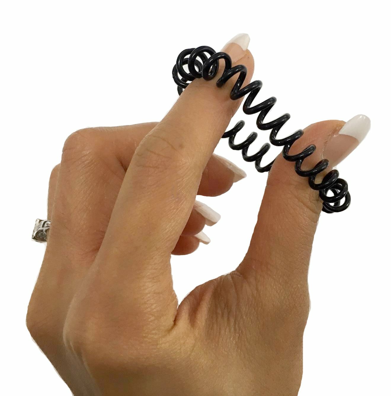 10 Hair Bobbles Spiral Coil Elastic Tie Wired Bands Stretchy Plastic ...