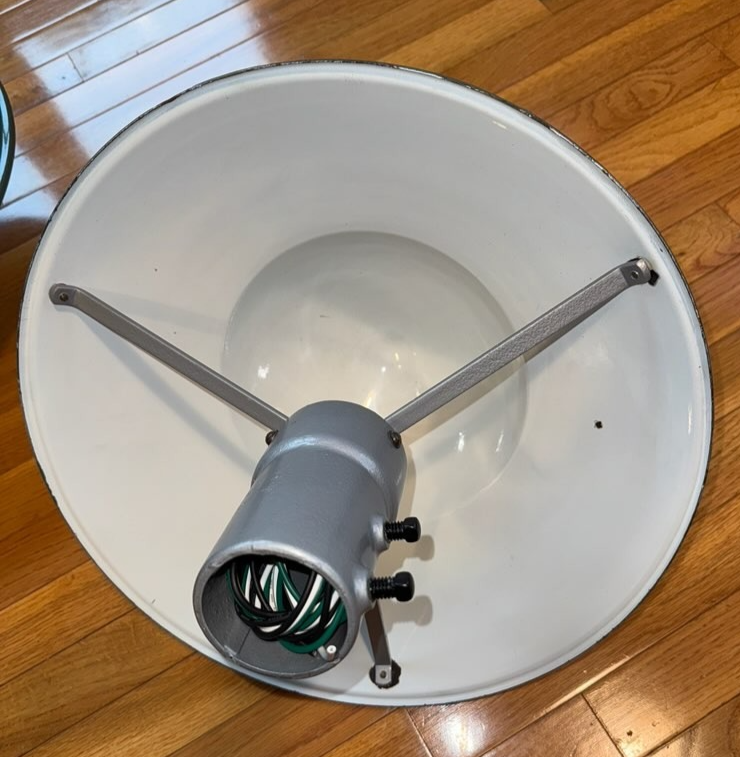 PAIR 50's REVERE 16" Pump Island Lights Green Porcelain Vintage GAS ...
