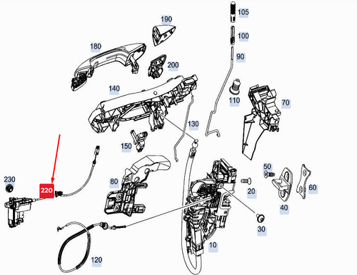 MERCEDES-BENZ GLE W167 LH DOOR ELECTRICAL CLOSING ASSIST A1677600900 NO ...