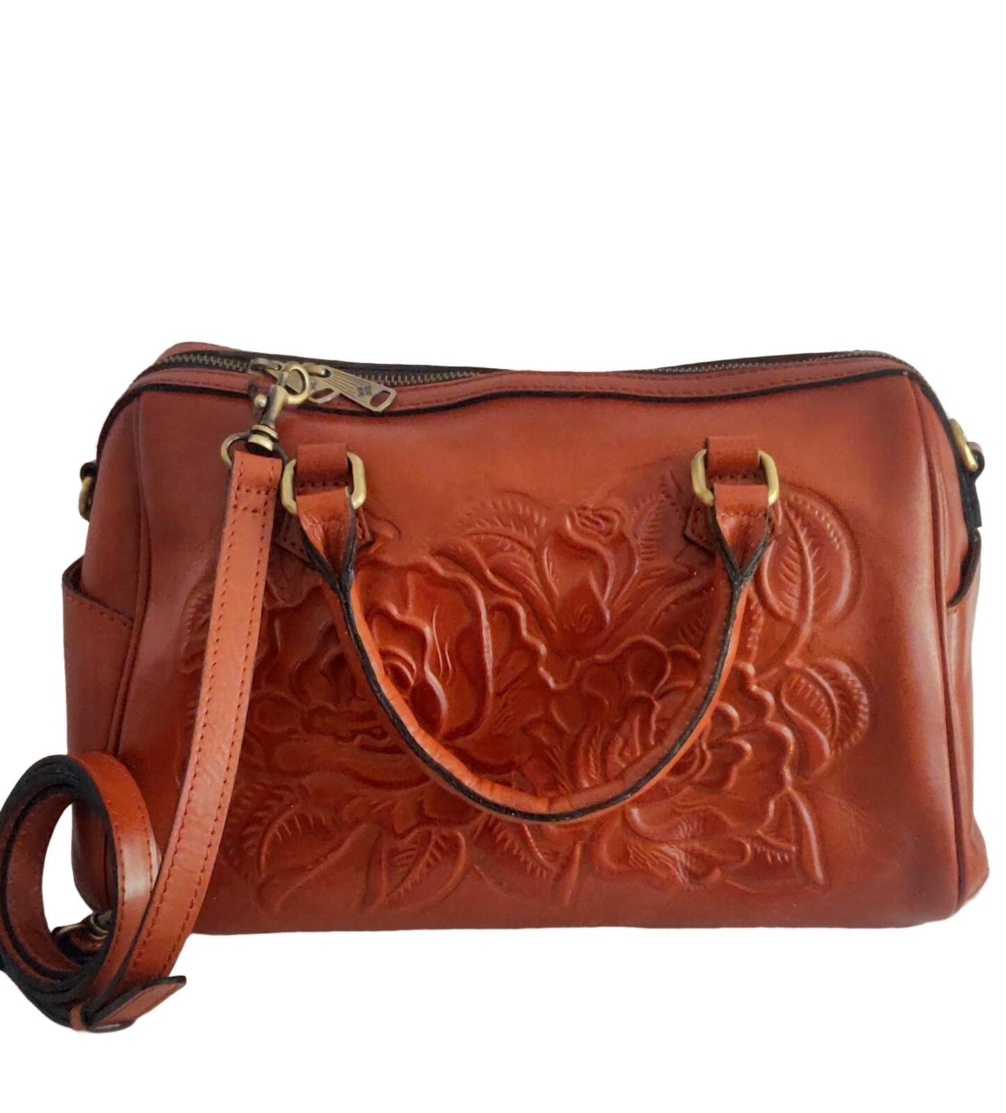 Patricia Nash Cinnamon Rose Tooled Skye Leather Satchel NWT - So PRETTY ...