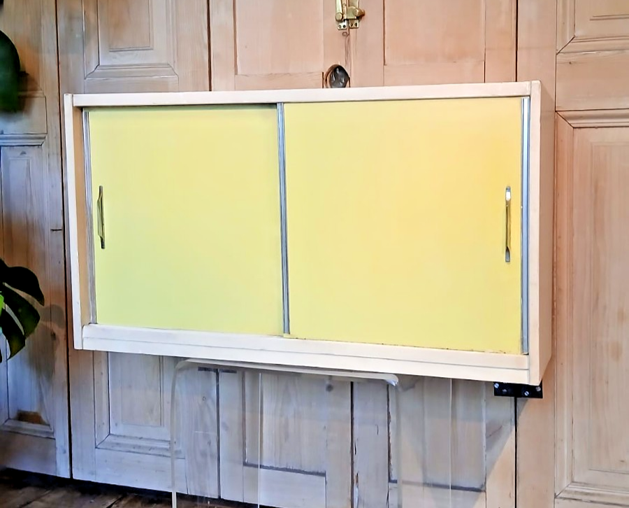 RETRO 1950s 60s kitchen cabinet cupboard wall mounted mid-century | eBay UK