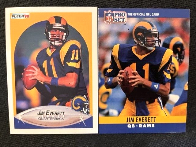NFL - Jim Everett 1990 Fleer & 1990 Pro Set Football - Rams | eBay