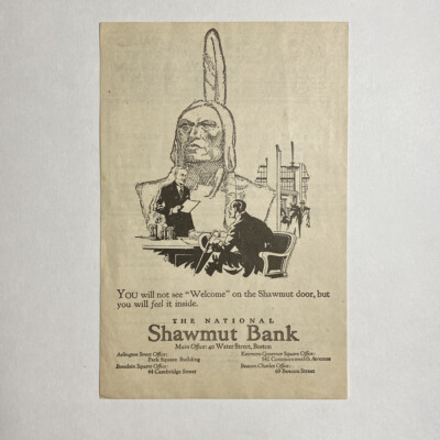 National Shawmut Bank Boston Mass 1926 Indian Print Ad | eBay