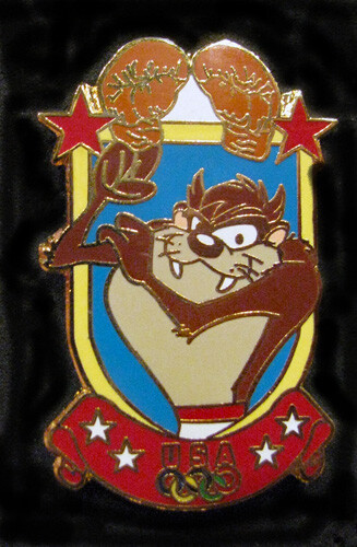 Looney Tunes TAZ the DEVIL USA BOXING Olympic pin Large pin WILD! | eBay