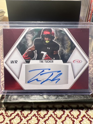 Tre Tucker 2023 SAGE Football Autograph Red #A-TT Las Vegas Raiders | eBay
