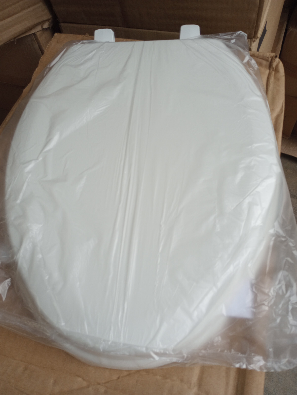 Lot of 2 White Bemis/Beneke Elongated Plastic Closed Front Toilet Seat ...