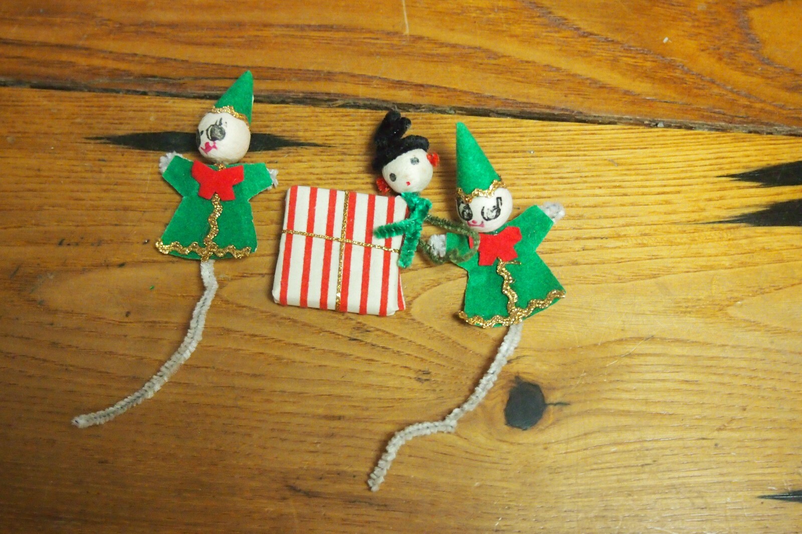 Vintage Pipe cleaner snowman, Elves – Set of 3 | eBay