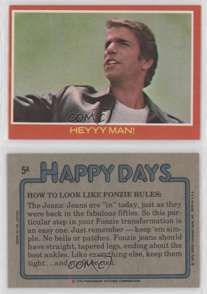 1976 Topps Happy Days A Set Henry Winkler Arthur Fonzarelli Heyyy Man ...