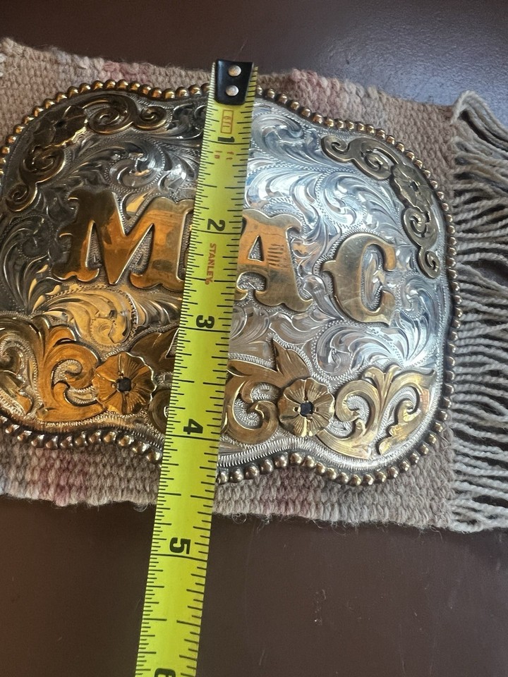 Western Style Cowboy Belt Buckle Engraved MAG HUGE Rodeo Old West | eBay