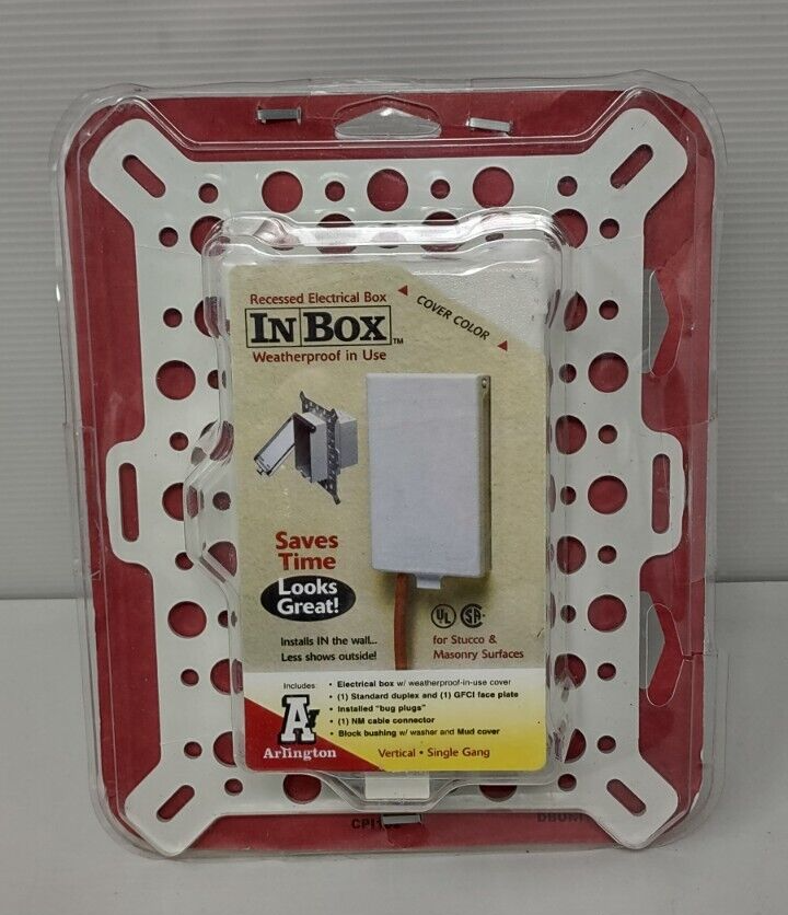 Arlington CPI102 Vertical IN BOX Electrical Box W/ Weatherproof Cover ...