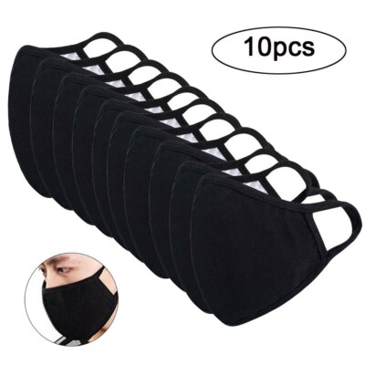 10PCS Washable Reusable Cotton Mouth Face Masks Mouth Cover for Men ...