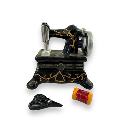 Whimsical Sewing Machine Porcelain Trinket Box | eBay