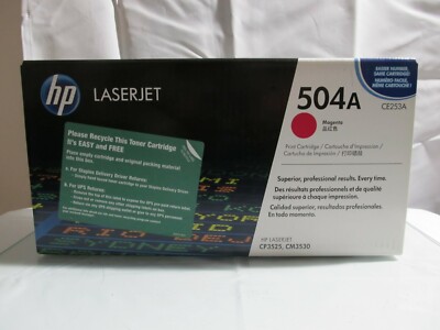 HP 504A CE253A MAGENTA Toner Cartridge Brand New CE253A 504A Retail HP ...