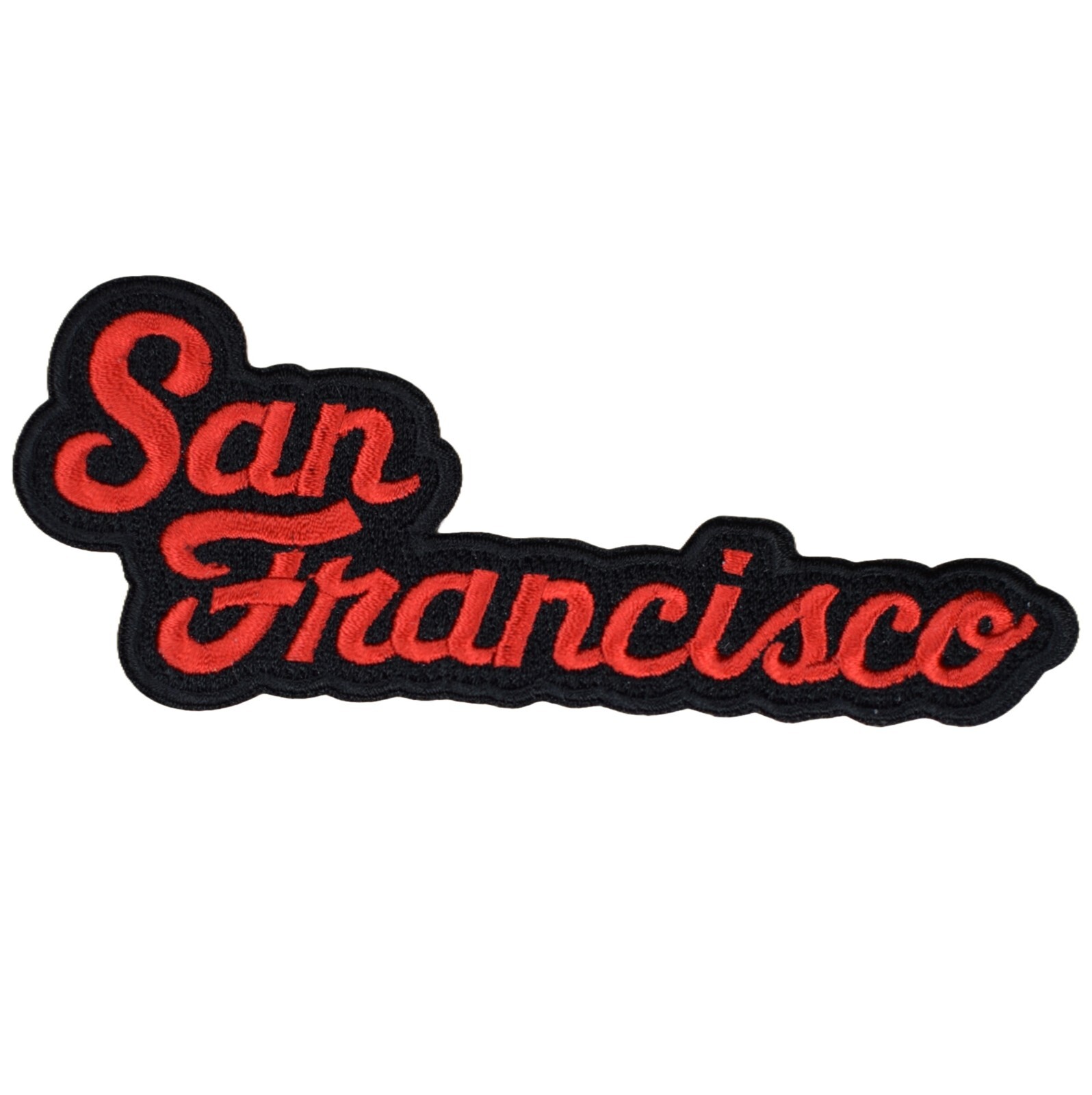 San Francisco Patch - California, Red/Black Script Badge 4-5/8" (Iron ...