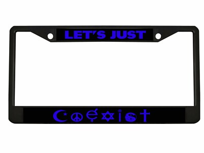 Let's Just Coexist Religious Metal Auto License Plate Frame Car Tag ...