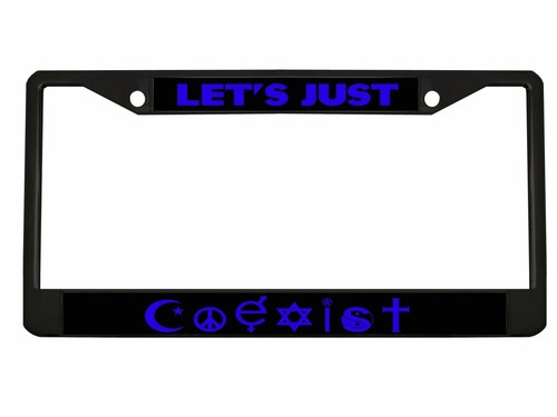 Let's Just Coexist Religious Metal Auto License Plate Frame Car Tag ...