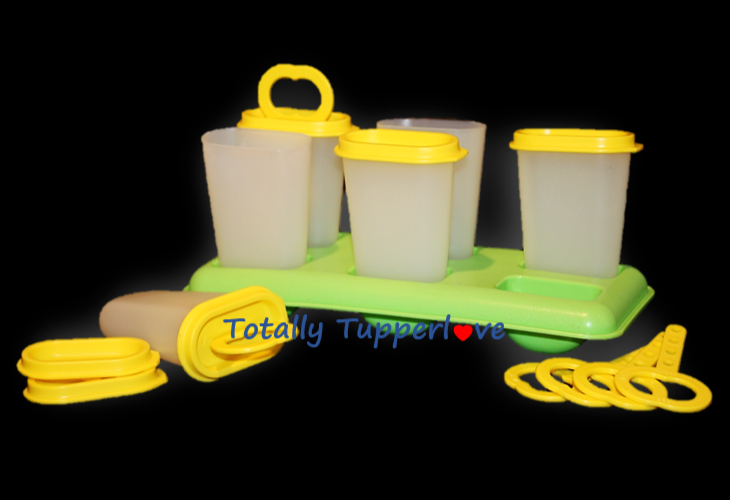 Tupperware Ice Tups Set Popsicle Molds Yellow Green Tray Bases Seals ...