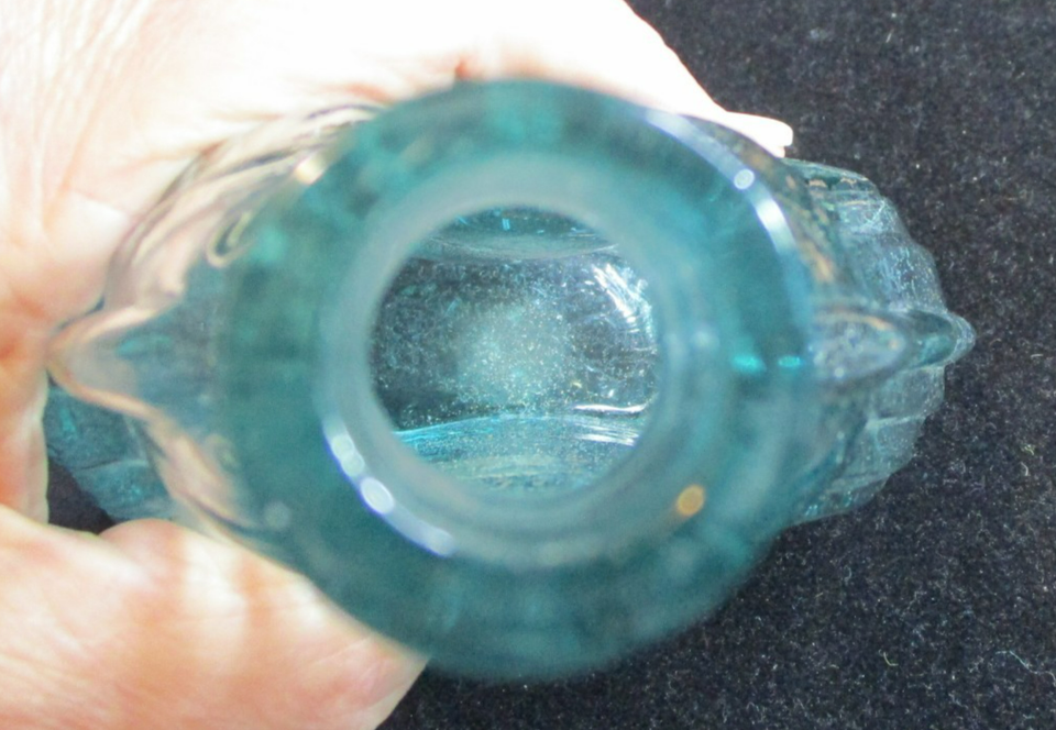 Rare Clevenger Bros Glass Works Aqua Blue Mouth Blown Hand Made Glass ...