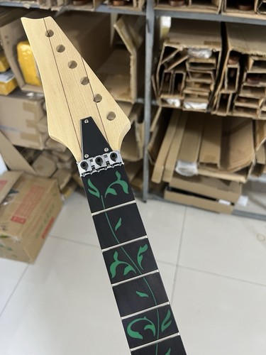 24frets maple guitar neck Tree of Life Green Flower inlay for Ibanez ...