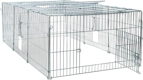Enclosed Outdoor Run 55 cuft Galvanized Metal Cage Portable Pen for ...