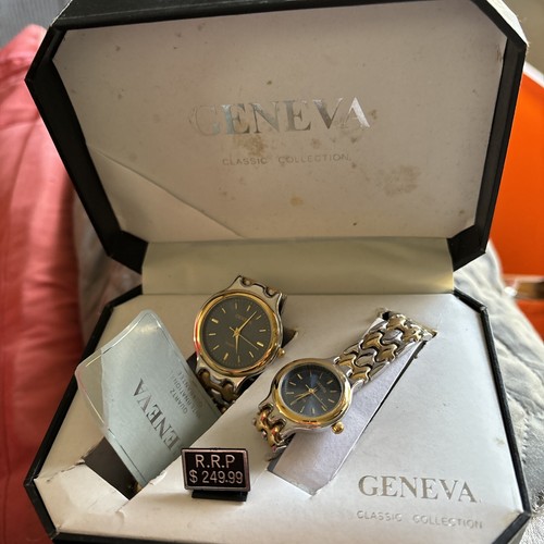 Geneva Watch Classic Collection His And Hers Quartz Two Tone *Needs ...