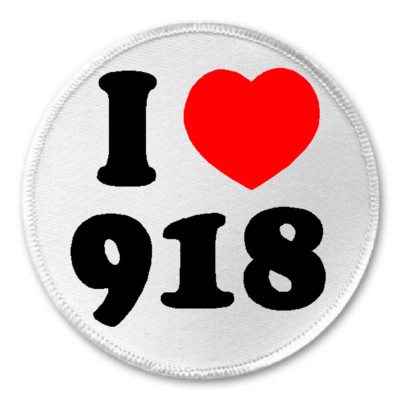 I Love 918-3" Sew/Iron On Patch Area Code Born Raised Pride Tulsa ...