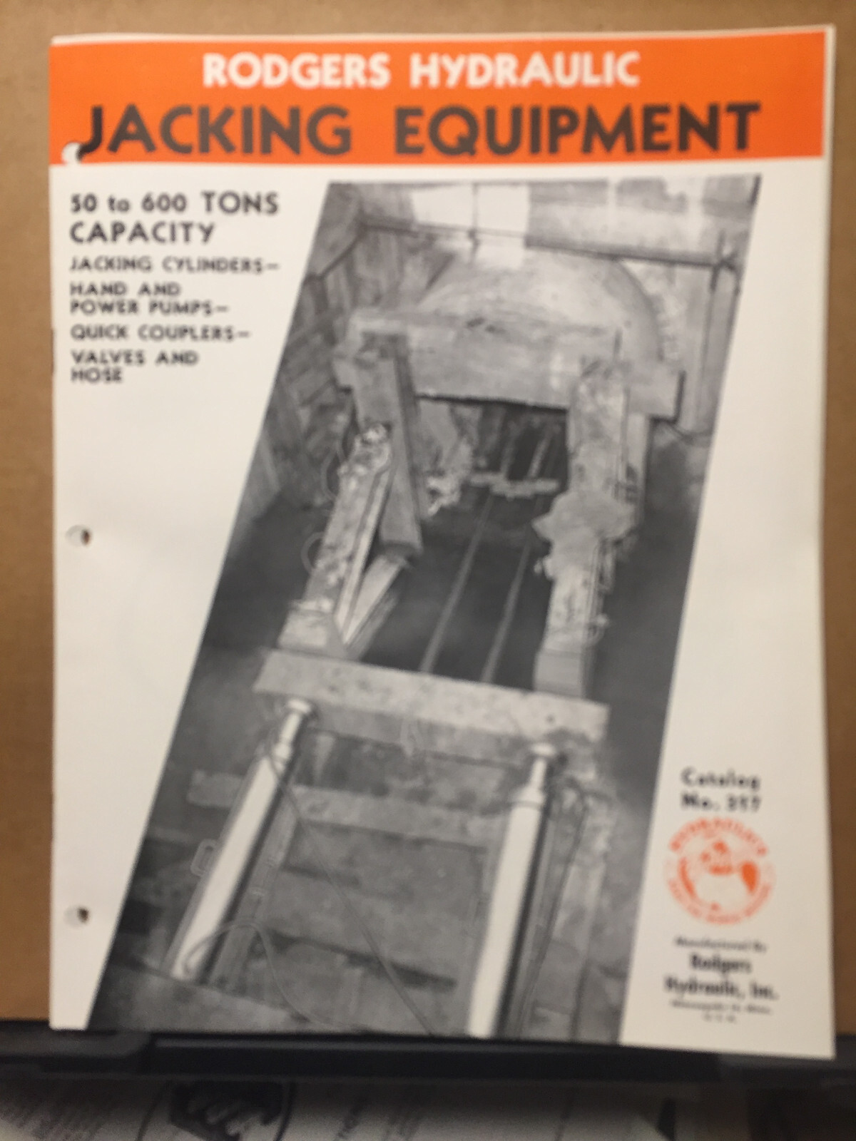 Vtg Rodgers Hydraulic Inc Catalog 1950 Jacking Equipment Hand Power ...