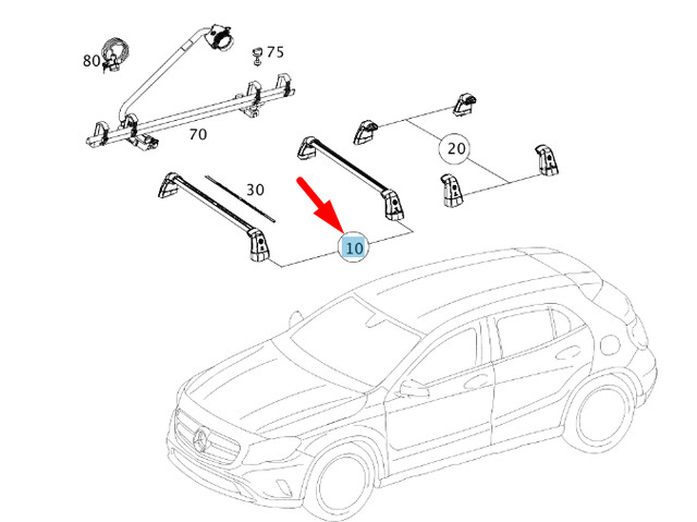 OEM Genuine MERCEDES BENZ Basic Carrier Cross Bars GLA Class X156 ...