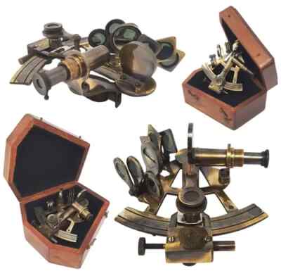 Collectible Handmade Brass Sextant 4" Antique Kelvin & Hughes London ...