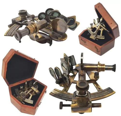 Collectible Handmade Brass Sextant 4" Antique Kelvin & Hughes London ...