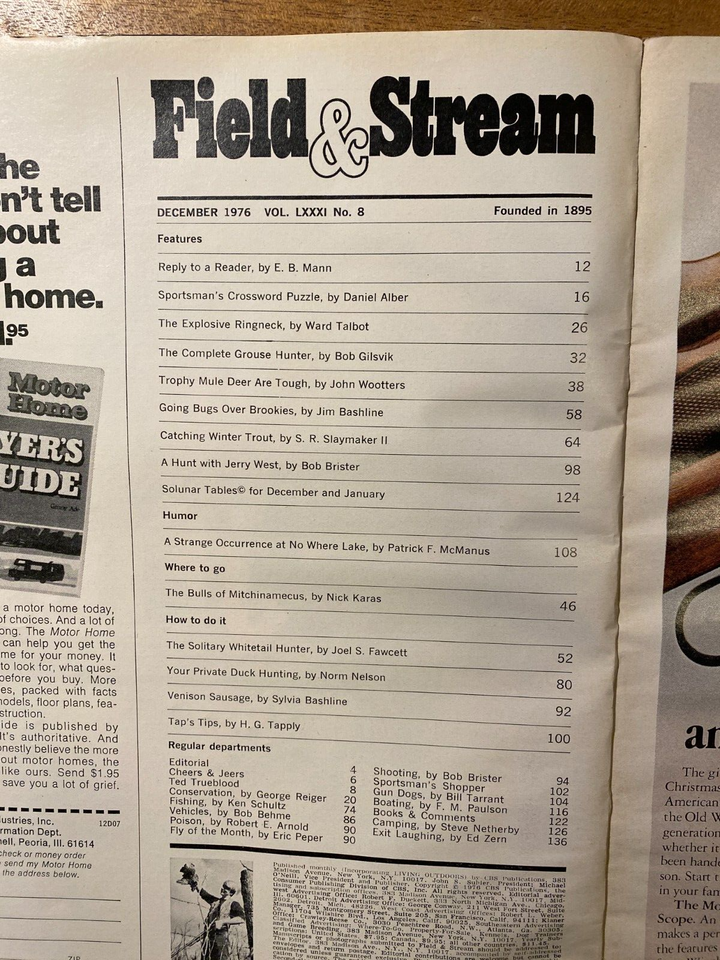 Field and Stream - December 1976 vintage hunting fishing trout deer ...