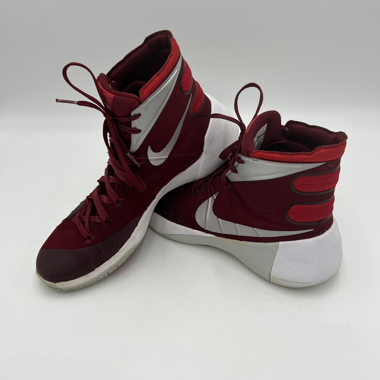 Nike Hyperdunk Retro 2015 Maroon and Silver High Top Basketball Shoes ...